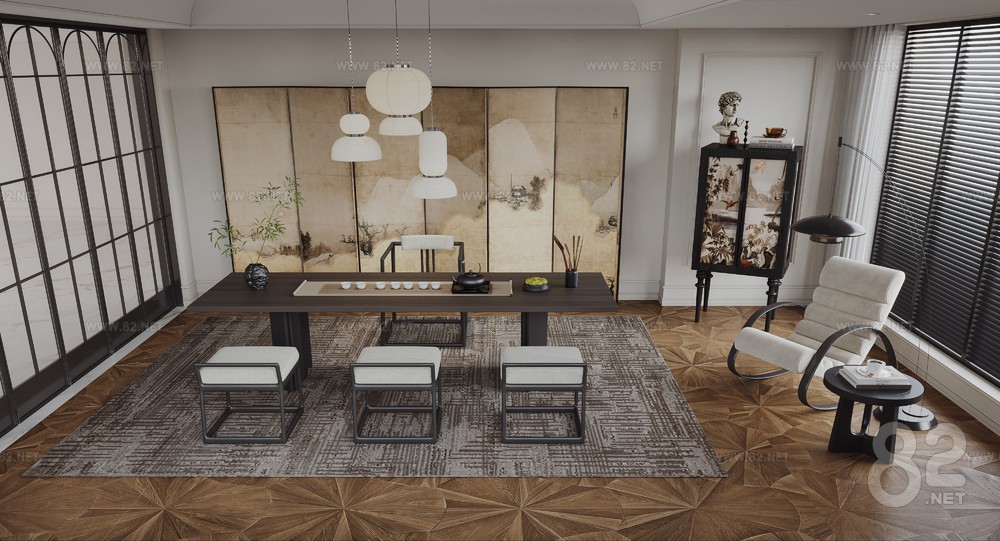 Study Tea Room Free | 3Ds Max(.max) - 82Models