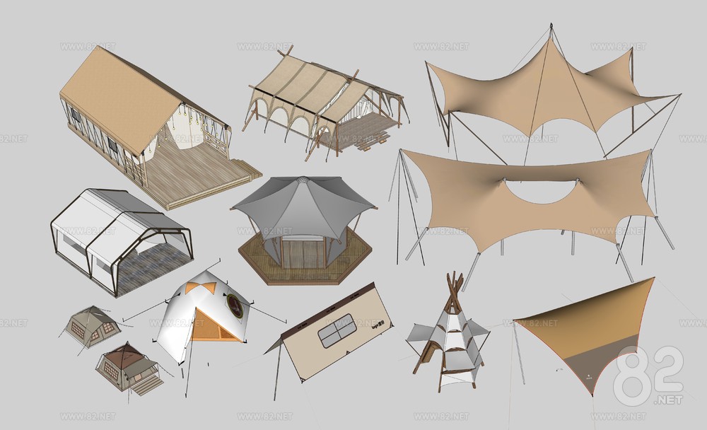 Canopy Camping Tent | SketchUp(.skp) - 82Models