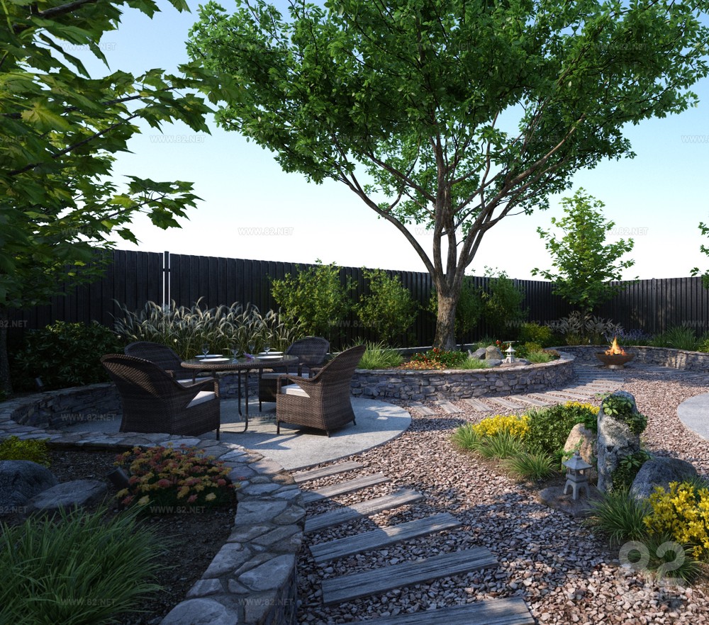 yard garden free 3D Model | 3Ds Max(.max) - 82Models