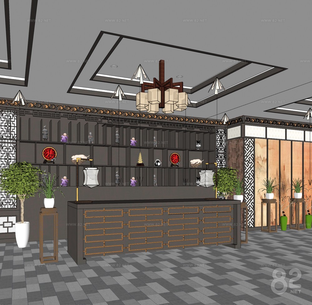 Bar counter Cashier counter | SketchUp(.skp) - 82Models