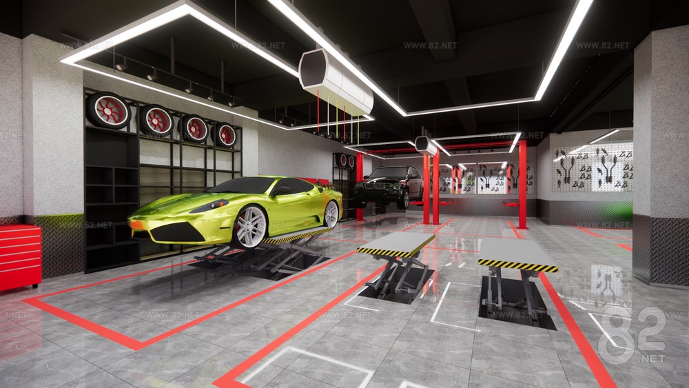 Auto Repair Shop Sketchup Model | SketchUp(.skp) - 82Models