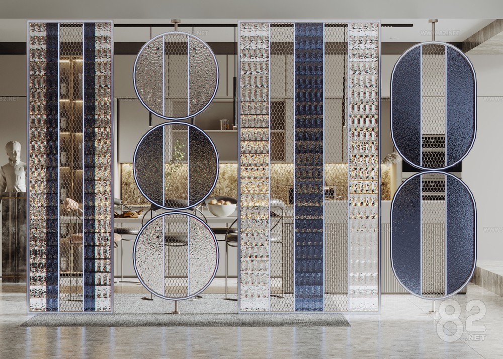 Glass screen partition | 3Ds Max(.max) - 82Models