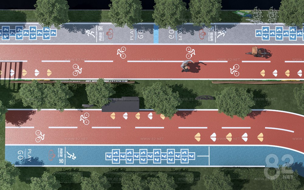 Fitness Trail Greenway Runway | SketchUp(.skp) - 82Models