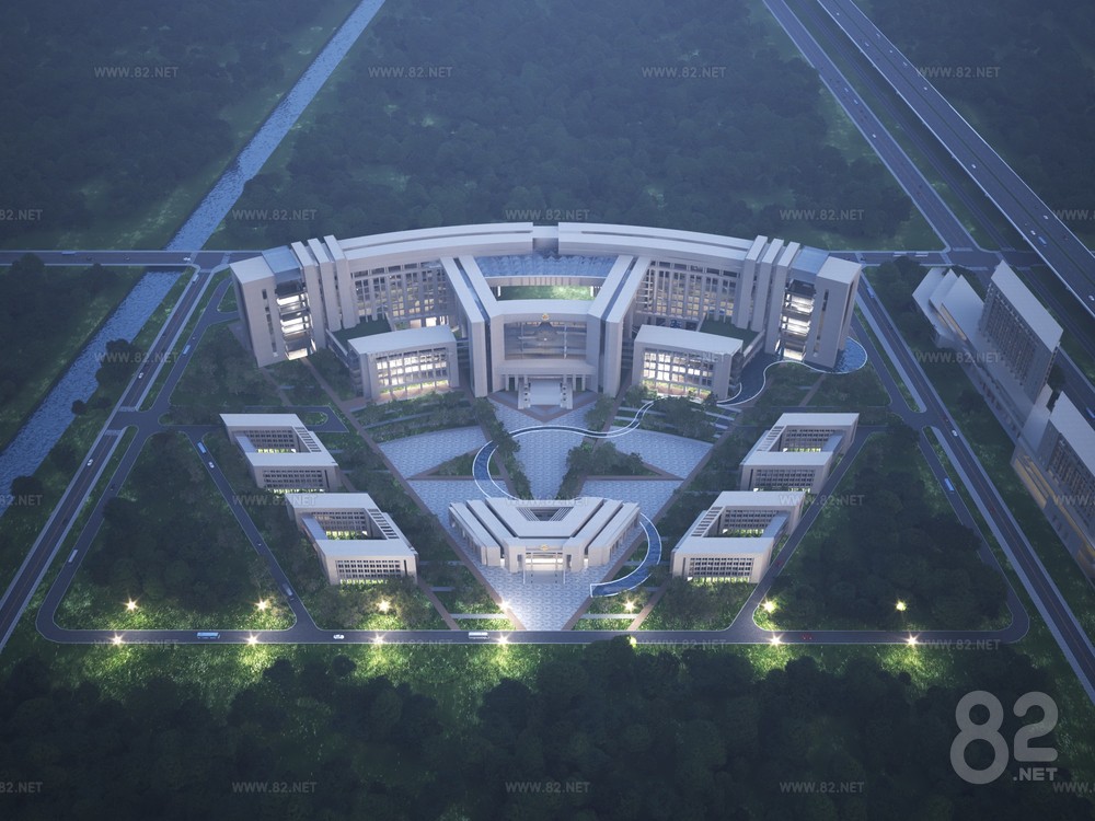 Aerial view of office building | 3Ds Max(.max) - 82Models