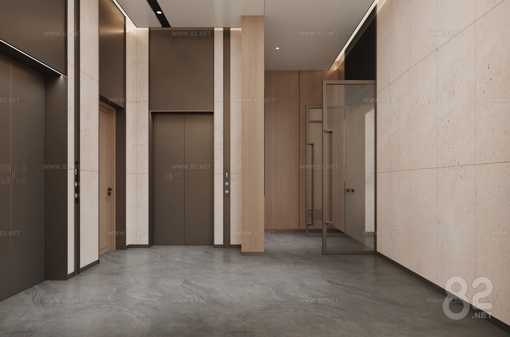 Modern elevator hall entrance hall | SketchUp(.skp) - 82Models