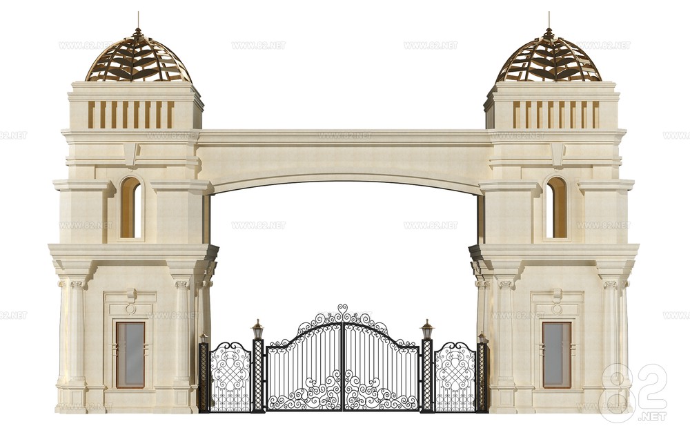 European-style Gate Community Entrance | 3Ds Max(.max) - 82Models