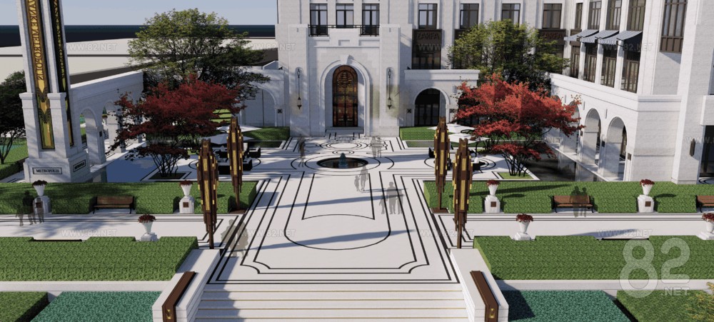 Square Landscape | SketchUp(.skp) - 82Models