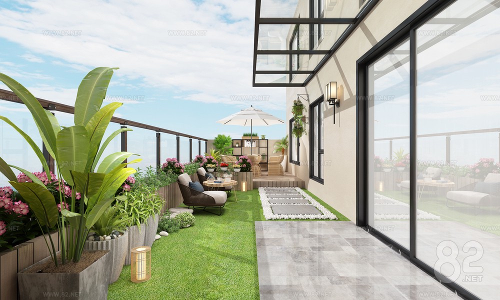 Balcony Terrace Free 3D Model | 3Ds Max(.max) - 82Models