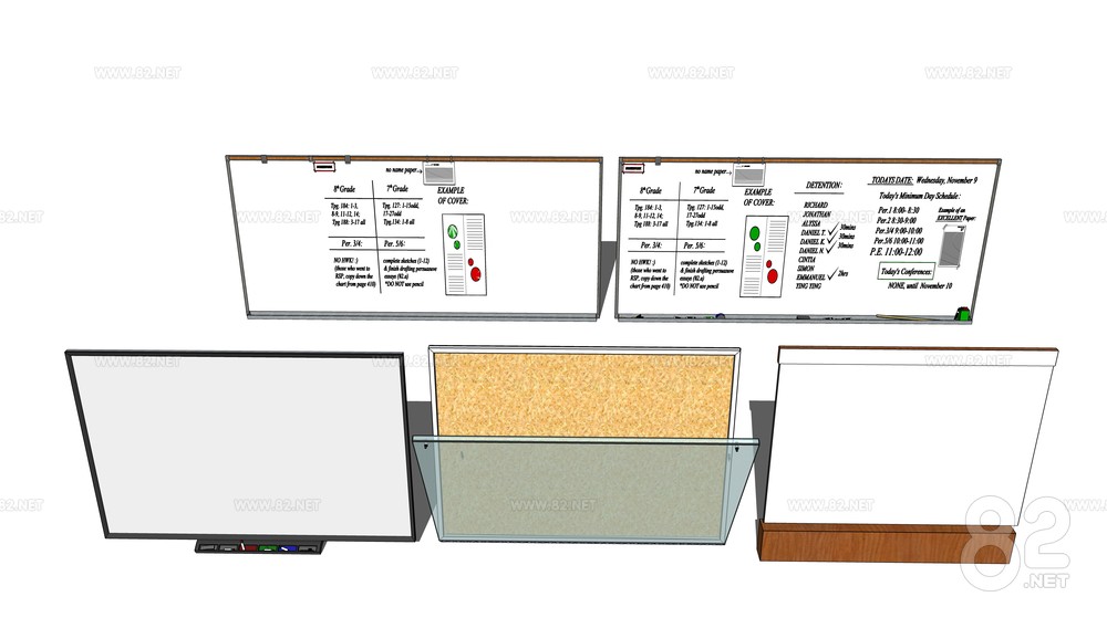 Whiteboard Writing board Blackboard | SketchUp(.skp) - 82Models
