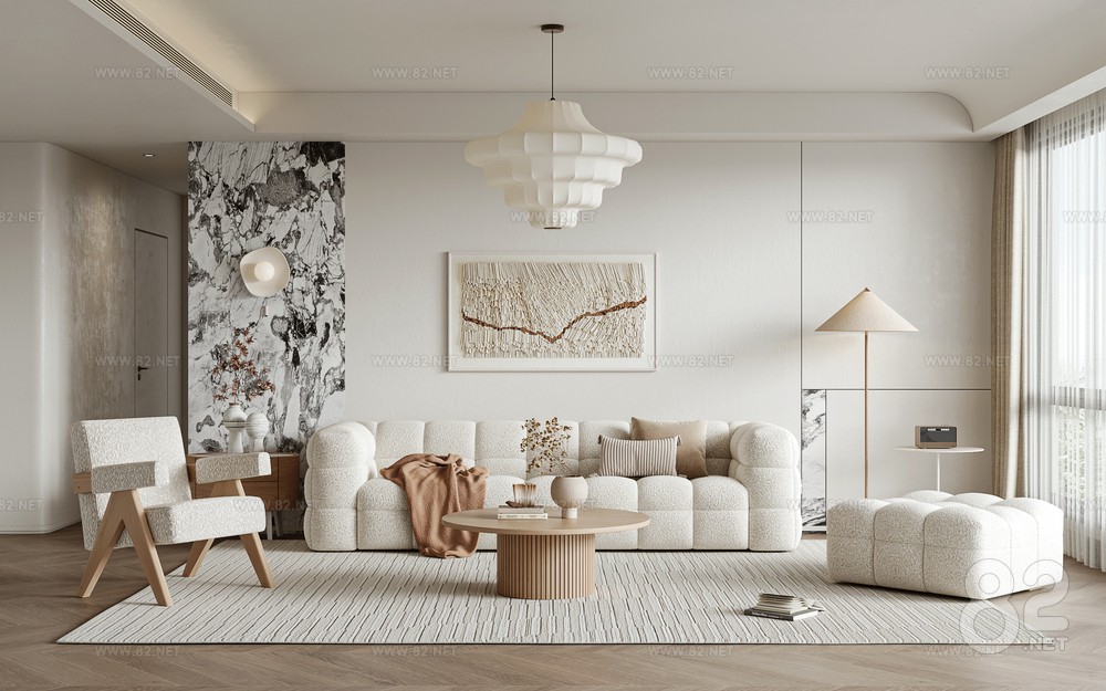 Cream Style living room | SketchUp(.skp) - 82Models