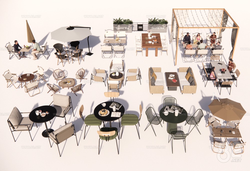 Outdoor tables and chairs | SketchUp(.skp) - 82Models