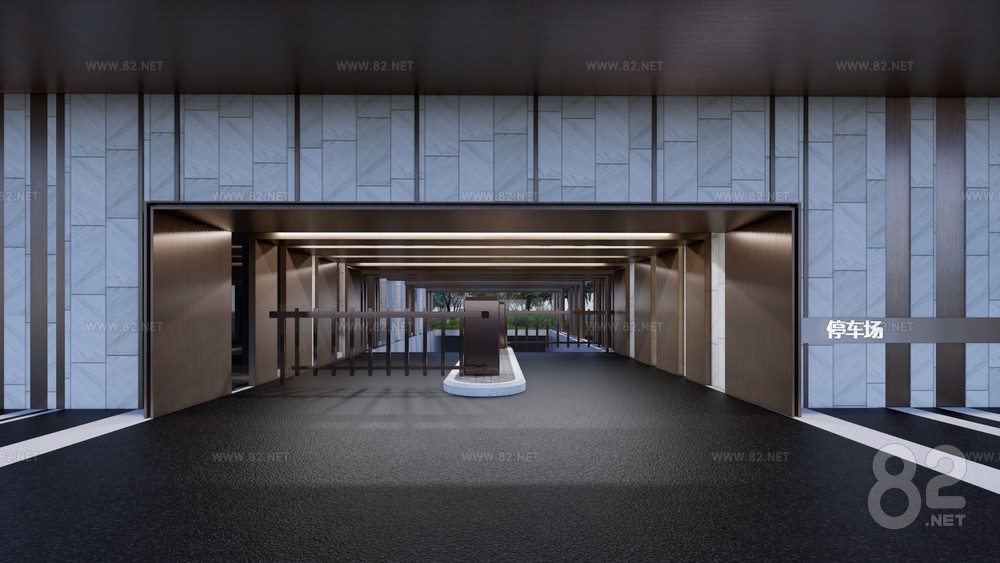 Parking lot entrance, garage entrance Sketchup Model | SketchUp(.skp ...