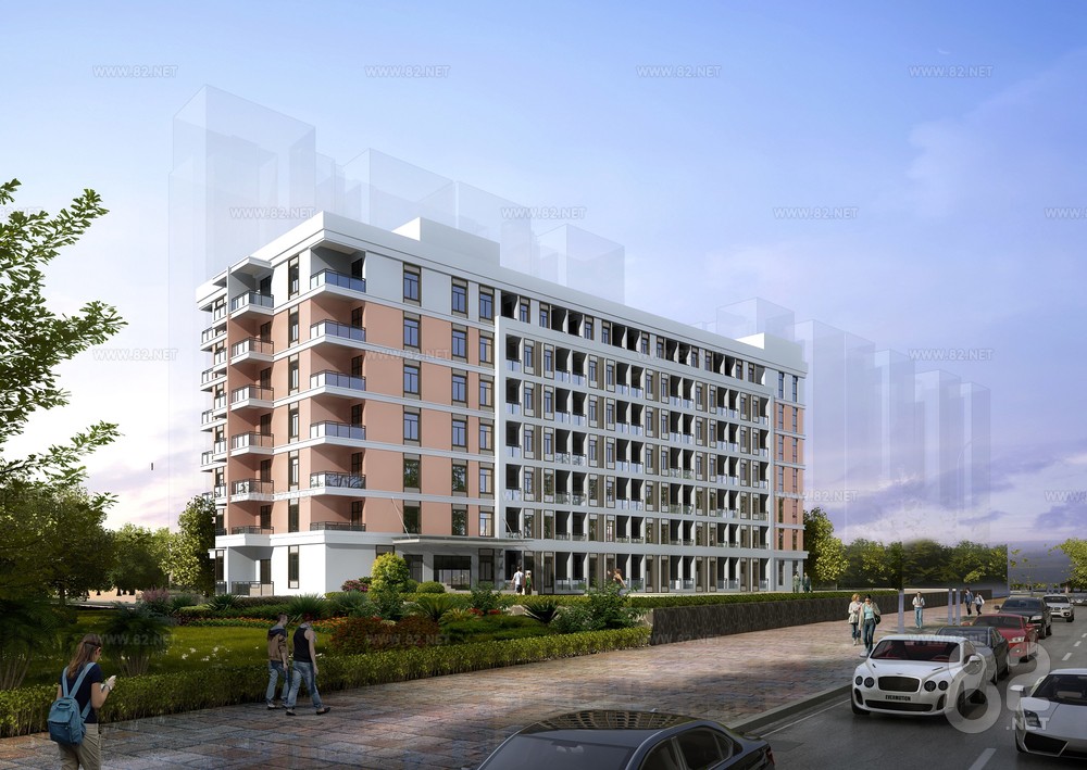 Appearance of the school dormitory building | 3Ds Max(.max) - 82Models
