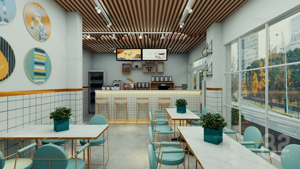 Milk Tea Shop Free | 3Ds Max(.max) - 82Models