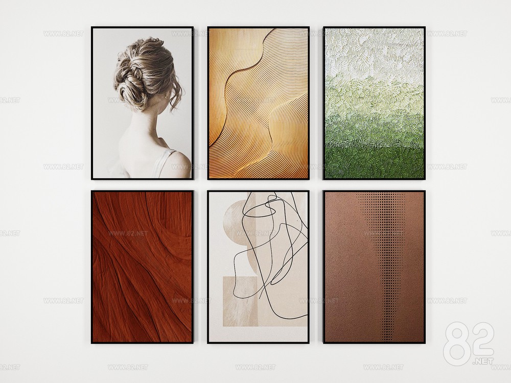Simple stroke texture painting portrait painting combination painting ...