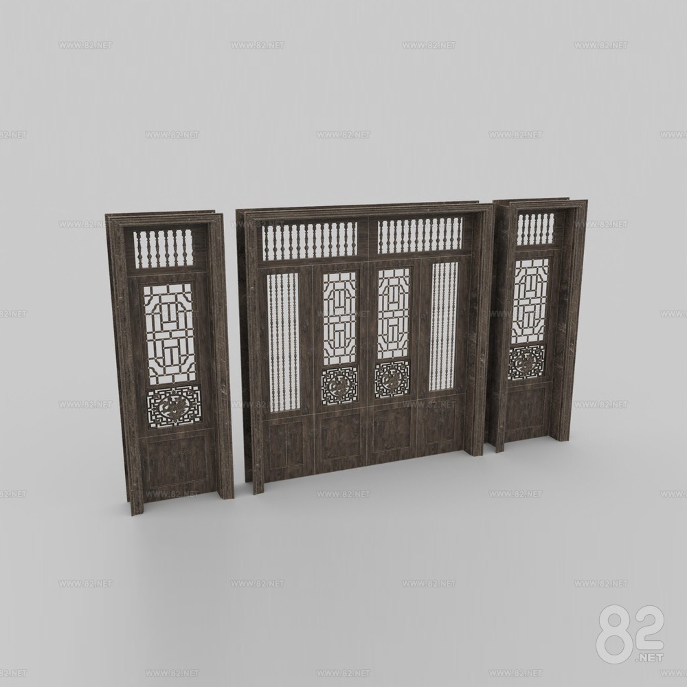 Classical solid wood gate 3D Model | 3Ds Max(.max) - 82Models