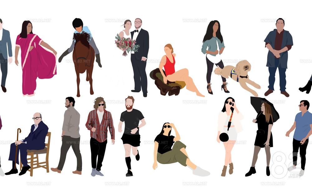 Urban figure man woman old man | SketchUp(.skp) - 82Models
