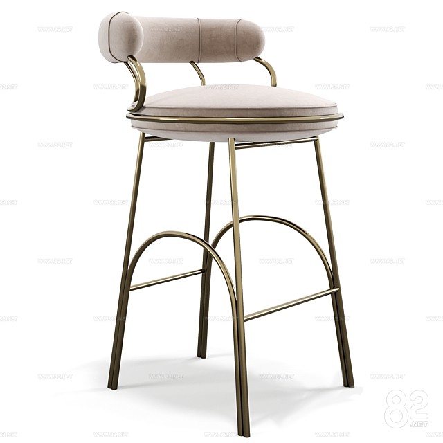 Affordable Luxury Style Metal Fabric Bar Chair | 3Ds Max(.max) - 82Models