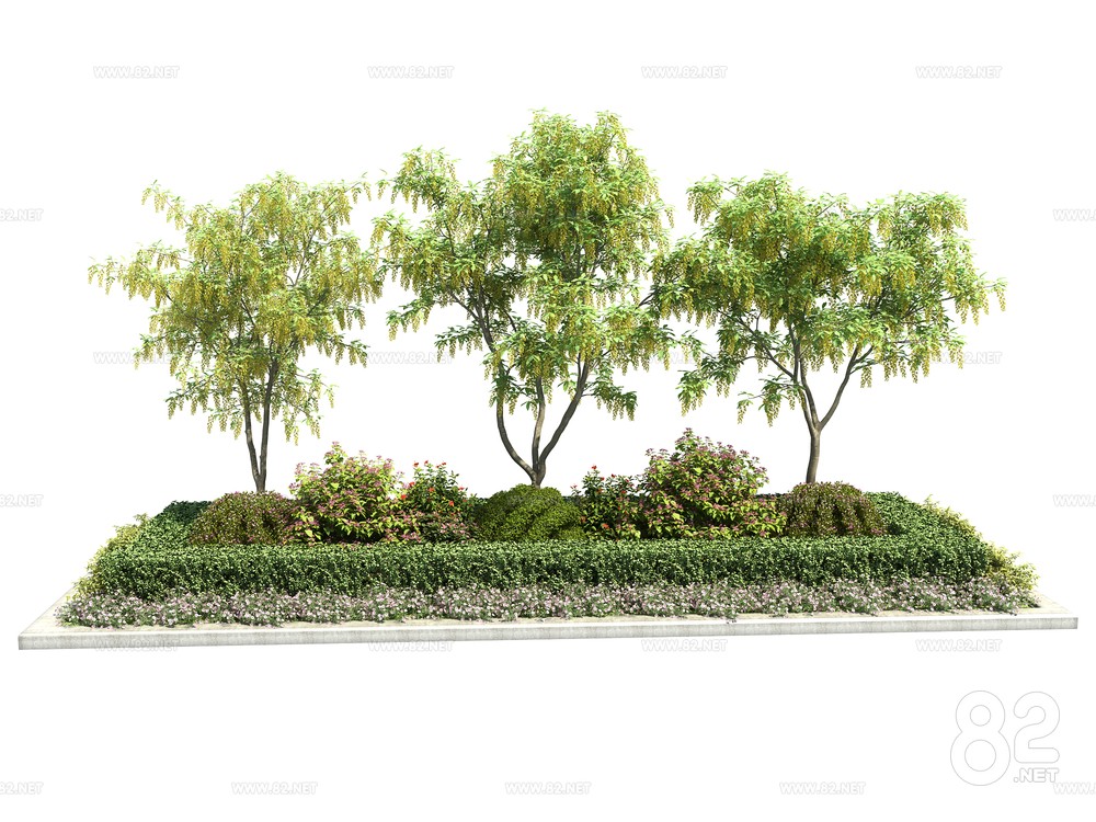 Landscape tree pool flower bed | 3Ds Max(.max) - 82Models