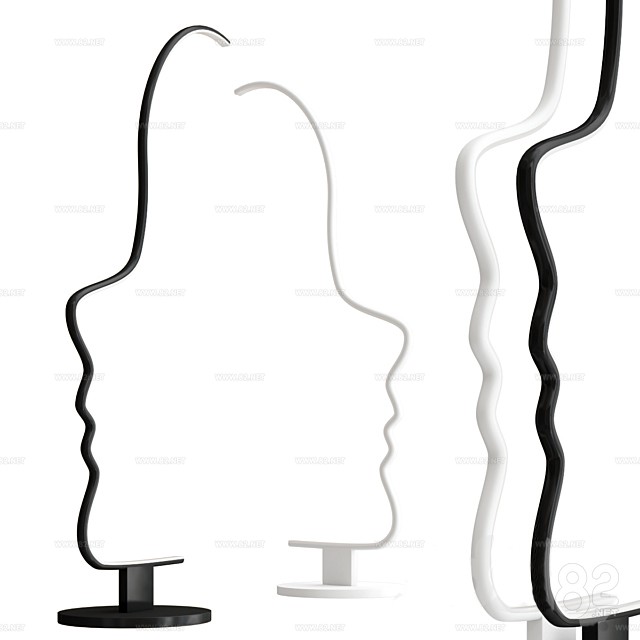 Minimalist creative side face portrait art floor lamp 3D Model | 3Ds ...
