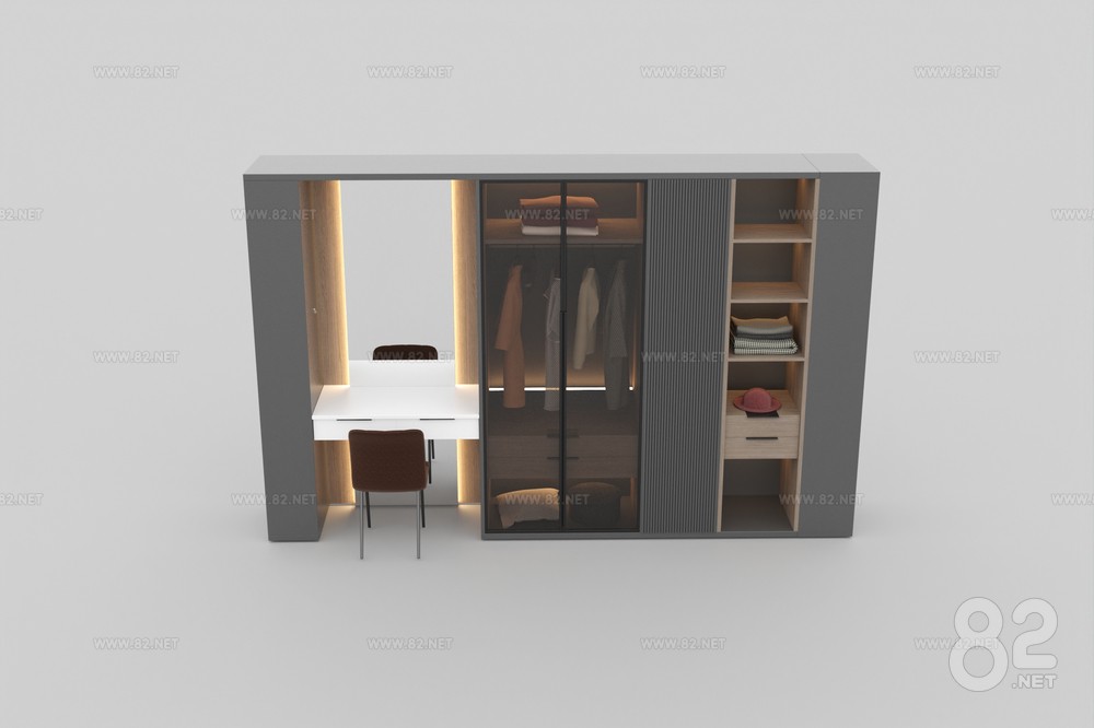 Affordable Luxury Style Solid Wood Dressing Table Wardrobe | 3Ds Max ...