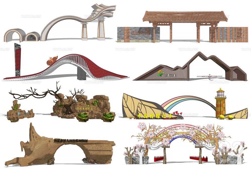 Entrance Gate Sketchup Model | SketchUp(.skp) - 82Models