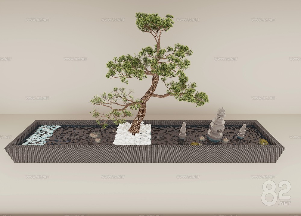 Pine tree water feature sketch free | 3Ds Max(.max) - 82Models