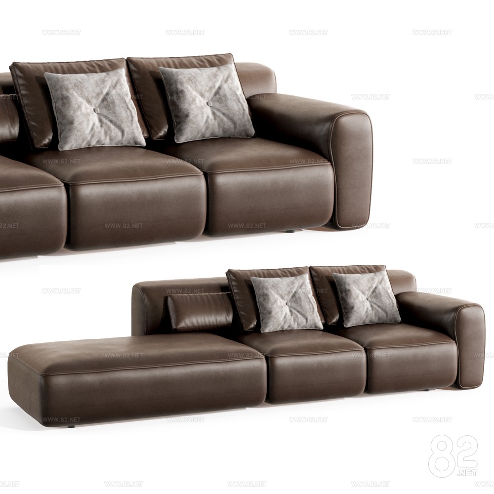 FLEXFORM leather sofa multiplayer sofa | 3Ds Max(.max) - 82Models
