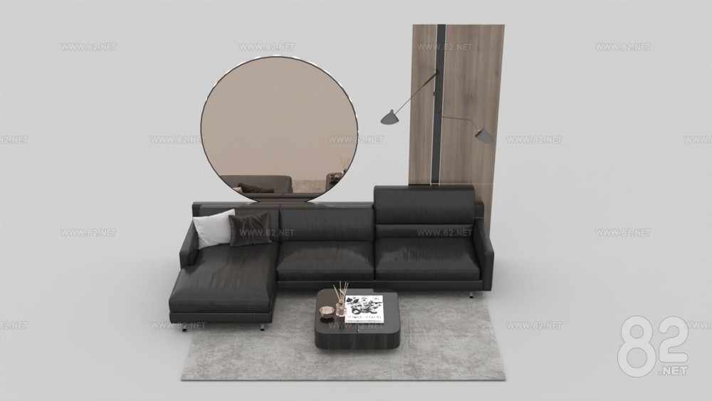 Modern Minimalist Leather Multiplayer Sofa Combination Free | 3Ds Max(.max) - 82Models