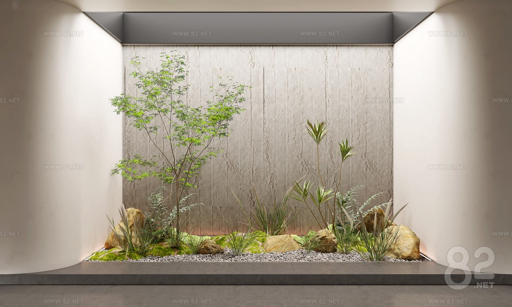 maple leaf fake stone plant landscaping 3D Model | 3Ds Max(.max) - 82Models