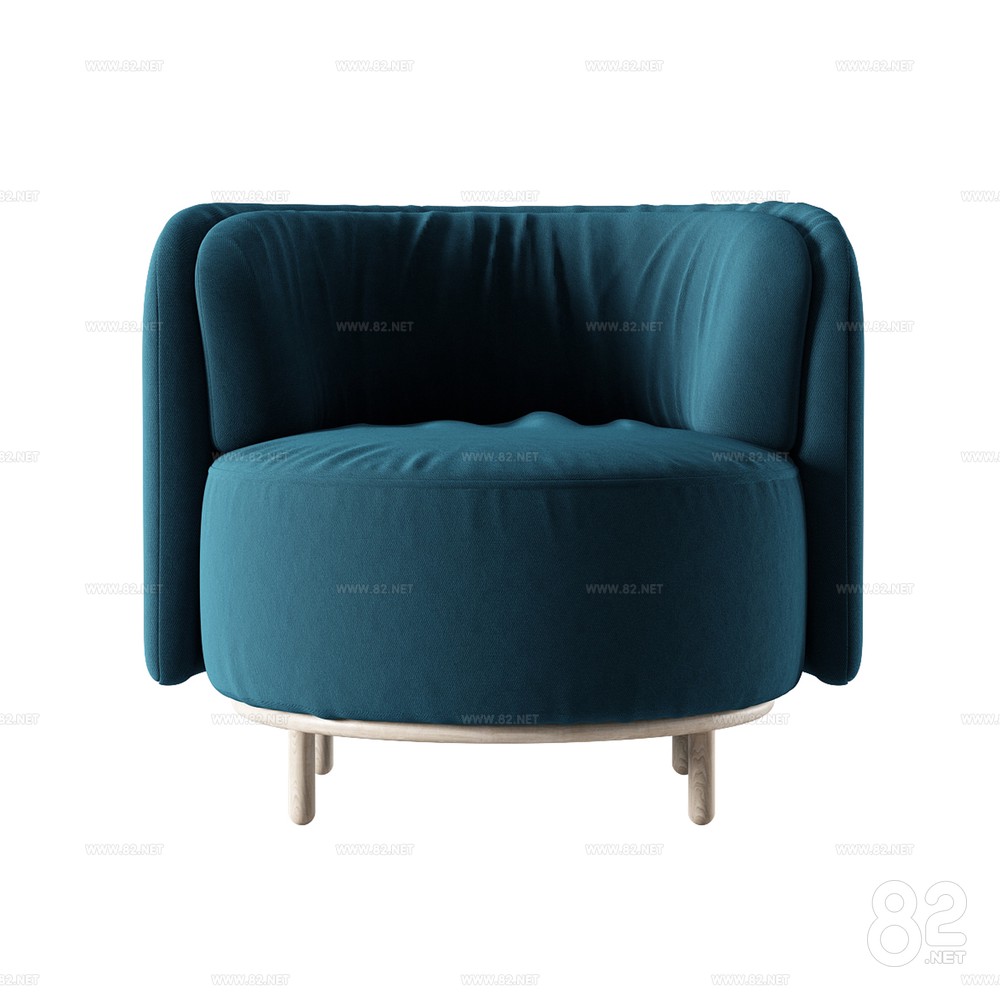 Simple Fabric Single Sofa | 3Ds Max(.max) - 82Models