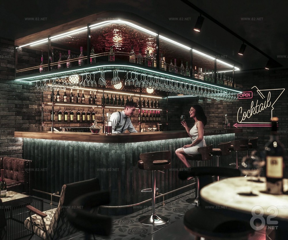 Affordable Luxury Style Creative Music Bar | 3Ds Max(.max) - 82Models