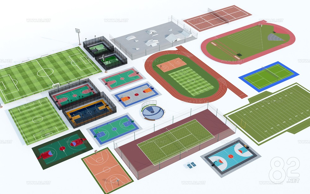 playground football field Sketchup Model | SketchUp(.skp) - 82Models