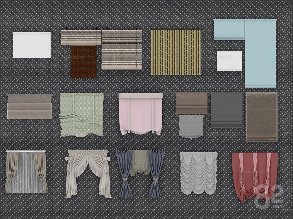 Fabric curtain shutter combination free 3D Model | 3Ds Max(.max) - 82Models