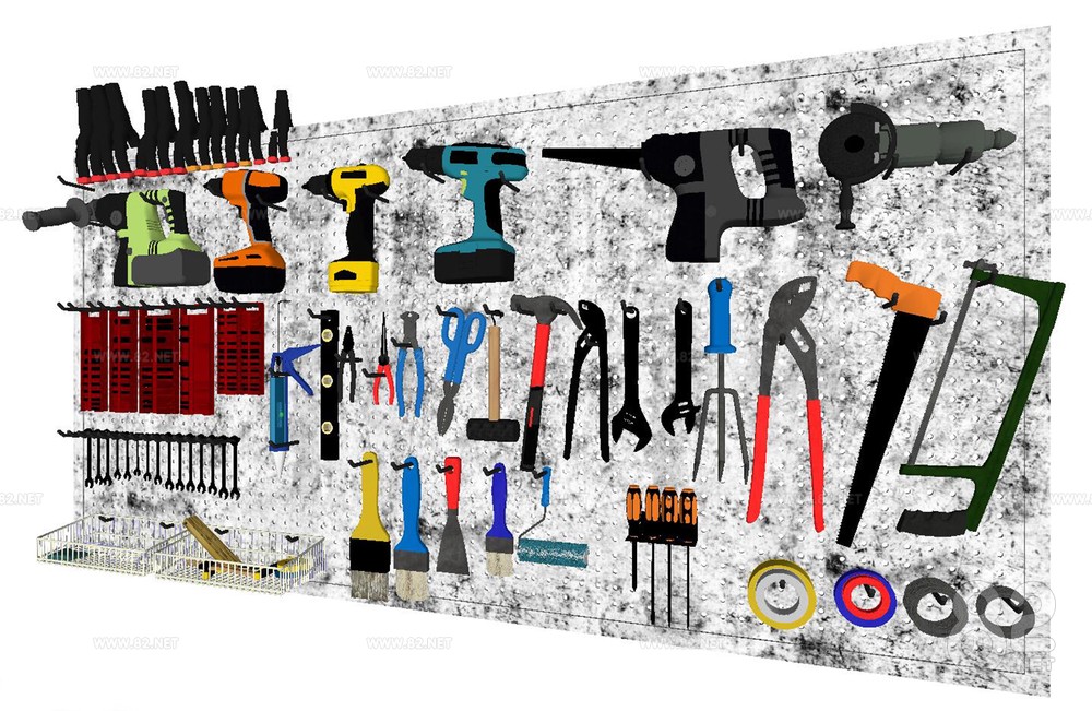 Modern hardware tool wall | SketchUp(.skp) - 82Models