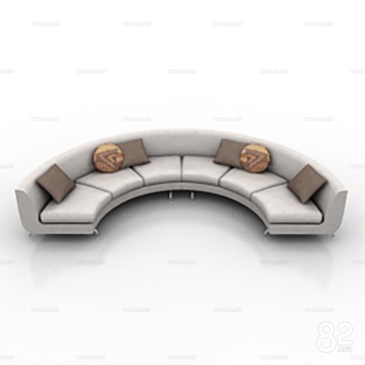 Minimalist Leather Curved Multiplayer Office Sofa | 3Ds Max(.max) - 82Models