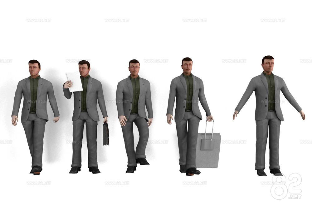 Modern Male Characters Free | 3Ds Max(.max) - 82Models