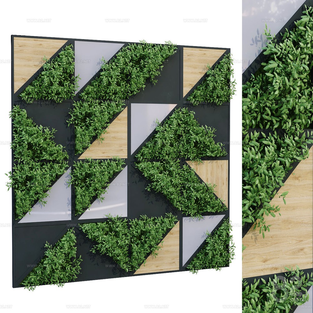 Triangle mosaic plant wall | 3Ds Max(.max) - 82Models