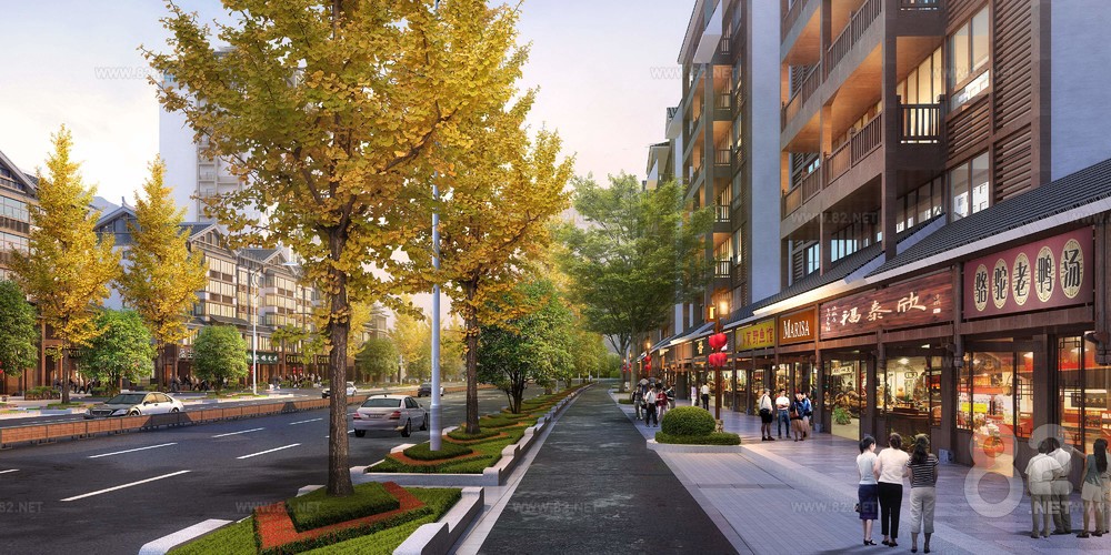 modern commercial street landscape psd | 3Ds Max(.max) - 82Models