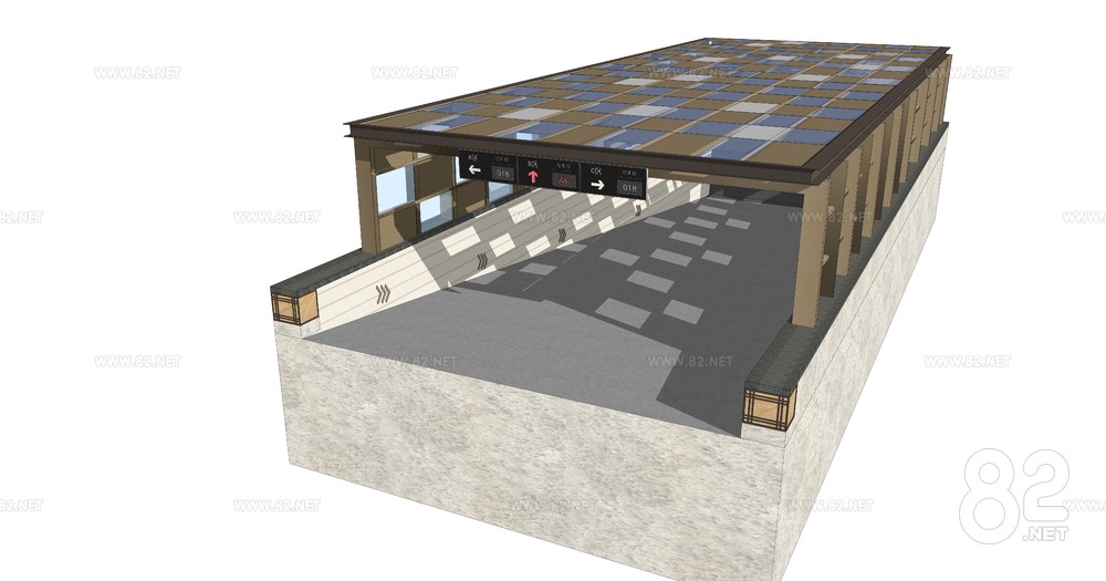 underground garage entrance | SketchUp(.skp) - 82Models