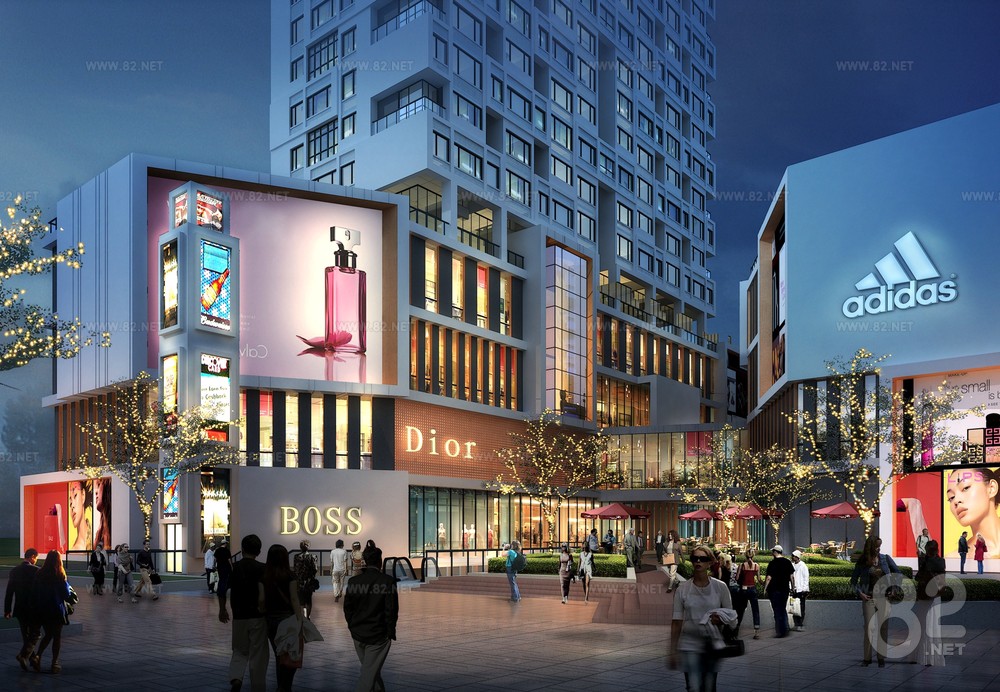 Commercial building night view appearance | 3Ds Max(.max) - 82Models