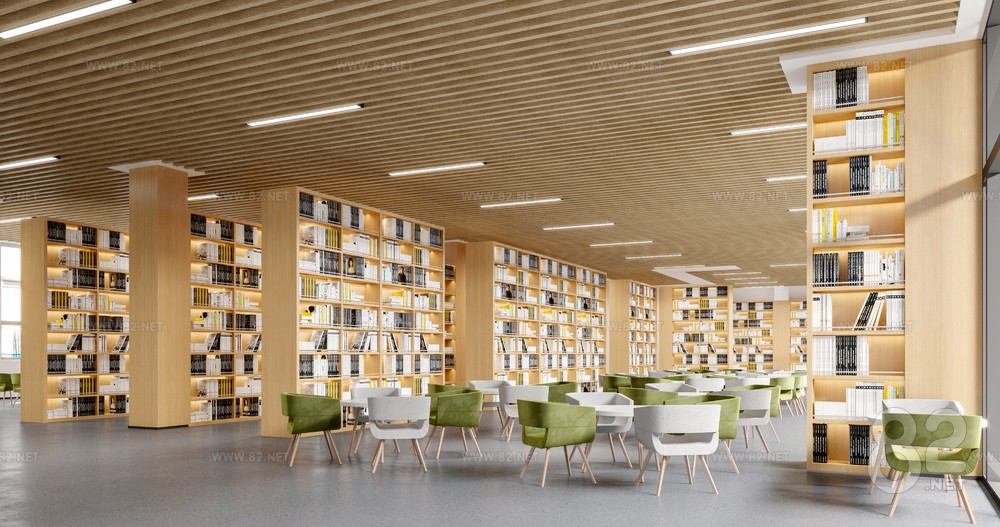 Library Reading Area | 3Ds Max(.max) - 82Models