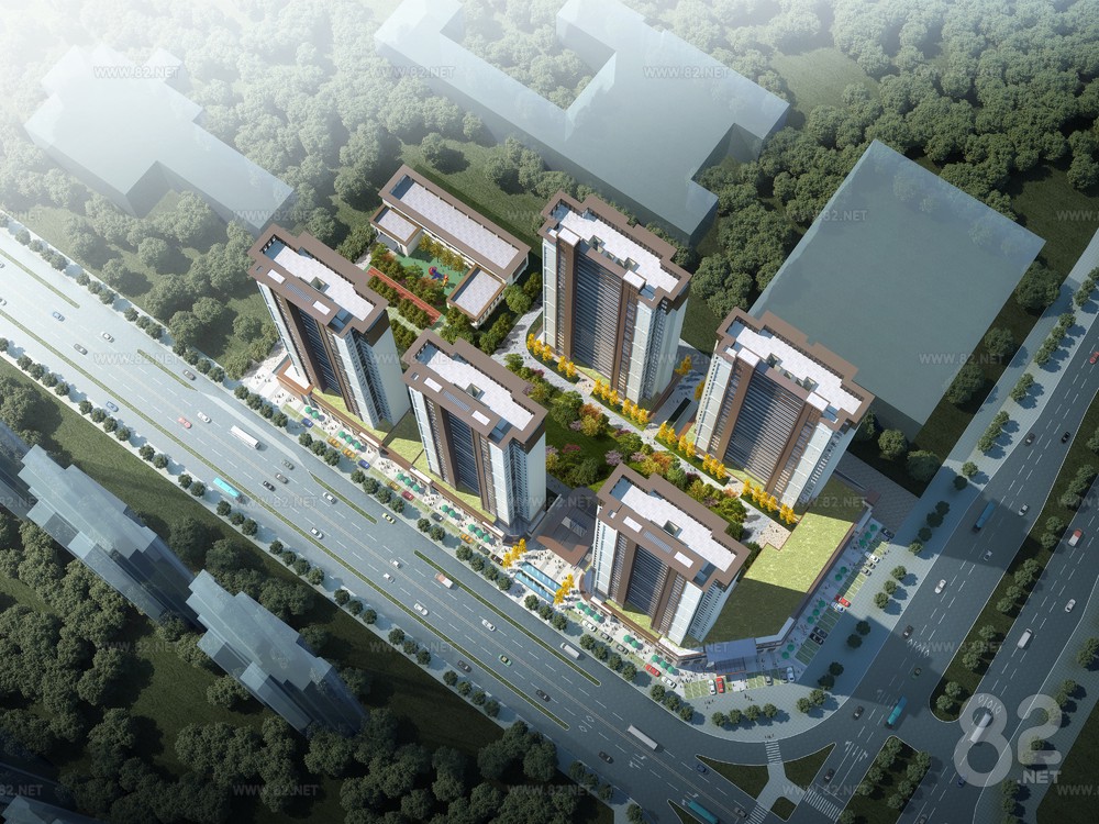 commercial residential bird's eye view | 3Ds Max(.max) - 82Models