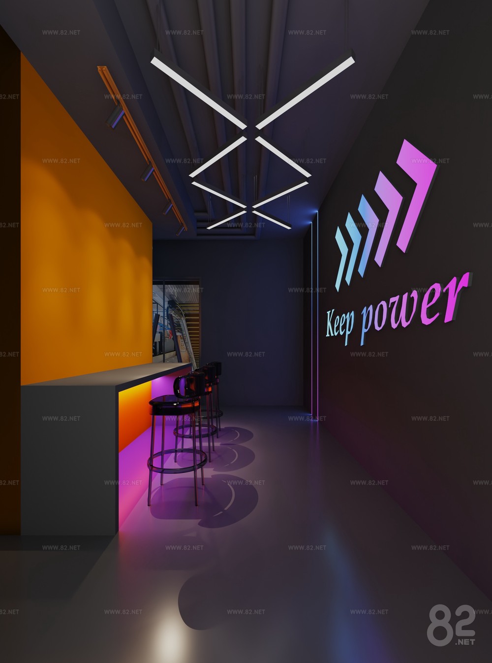 Gym Corridor free | 3Ds Max(.max) - 82Models