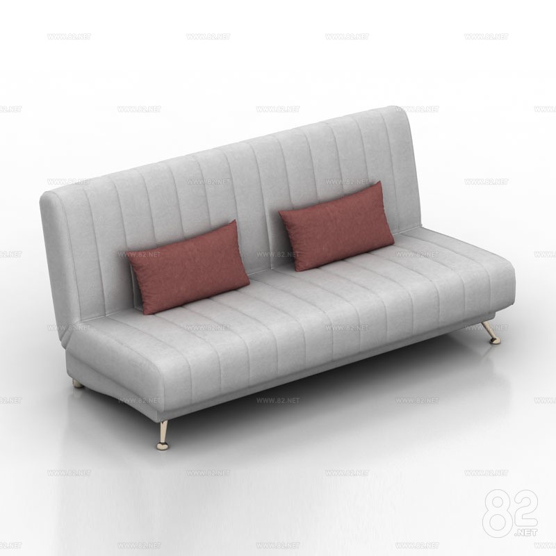 Simple gray fabric double sofa | 3Ds Max(.max) - 82Models
