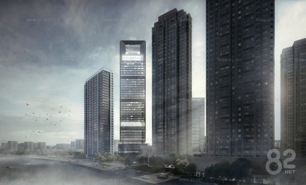 Appearance of modern seaside high-rise residential building | 3Ds Max ...