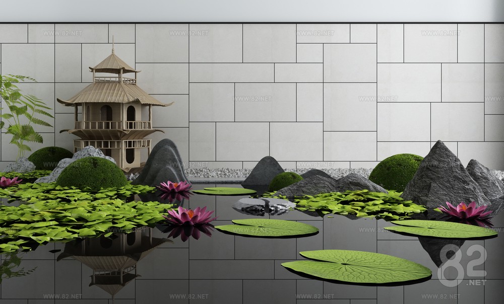 Courtyard water feature sketch | 3Ds Max(.max) - 82Models