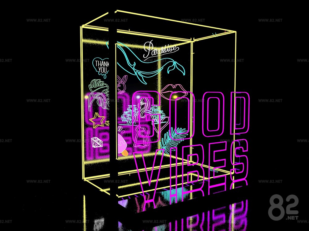 Neon Light Photo Art Display Free 3D Model | 3Ds Max(.max) - 82Models
