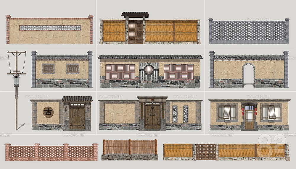 Gate Wall | SketchUp(.skp) - 82Models