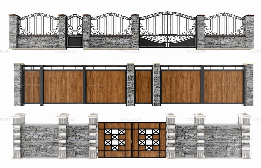 Fenced fence gate | 3Ds Max(.max) - 82Models